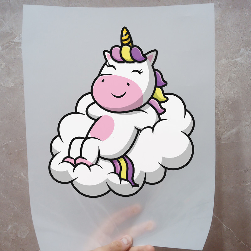 قیمت و خرید استیکر پارچه و لباس مدل dtf طرح یونیکورن کد H20.776 مجموعه 3 عددی