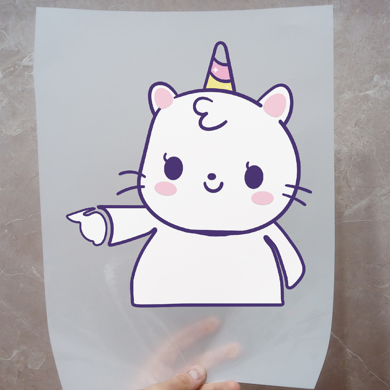 قیمت و خرید استیکر پارچه و لباس مدل dtf طرح یونیکورن کد H15.873 مجموعه 4 عددی