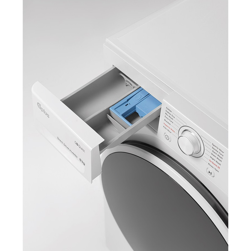 قیمت و خرید ماشین لباسشویی اتوماتیک جی پلاس مدل GWM-P87W ظرفیت 8 کیلوگرم