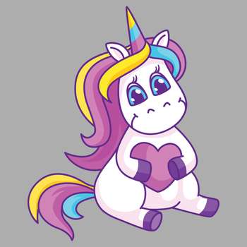 قیمت و خرید استیکر پارچه و لباس مدل dtf طرح یونیکورن کد H15.612 مجموعه 4 عددی