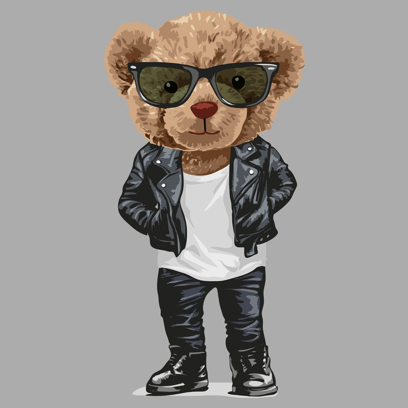 قیمت و خرید استیکر پارچه و لباس مدل dtf طرح تدی کد H15.122 مجموعه 24 عددی