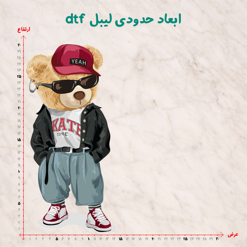 قیمت و خرید استیکر پارچه و لباس مدل dtf طرح تدی کد H30.132 مجموعه 12 عددی