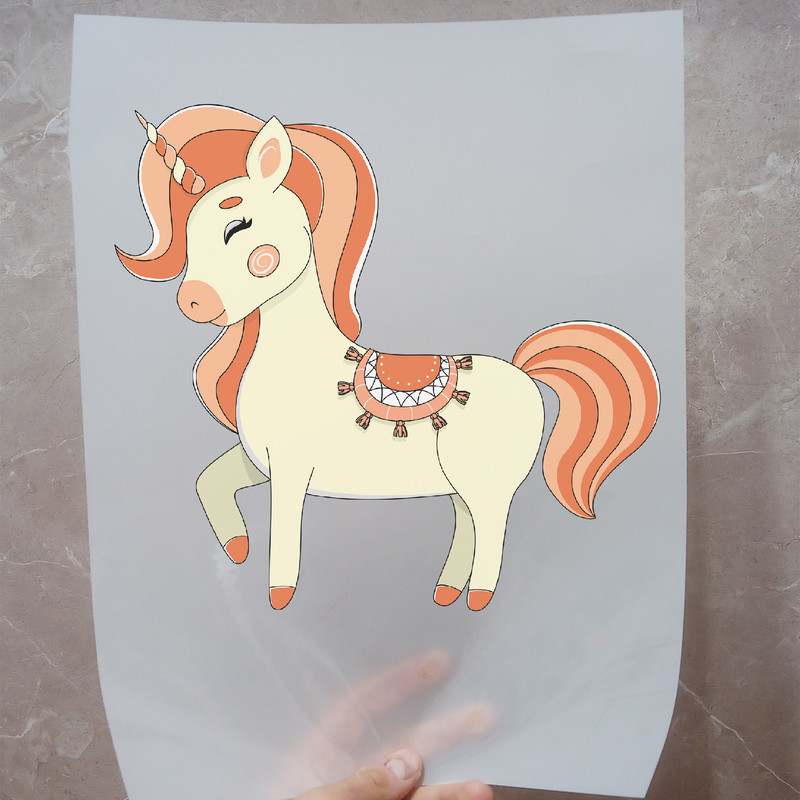 قیمت و خرید استیکر پارچه و لباس مدل dtf طرح یونیکورن کد H15.871 مجموعه 4 عددی