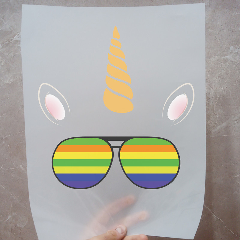 قیمت و خرید استیکر پارچه و لباس مدل dtf طرح یونیکورن کد H20.100 مجموعه 3 عددی