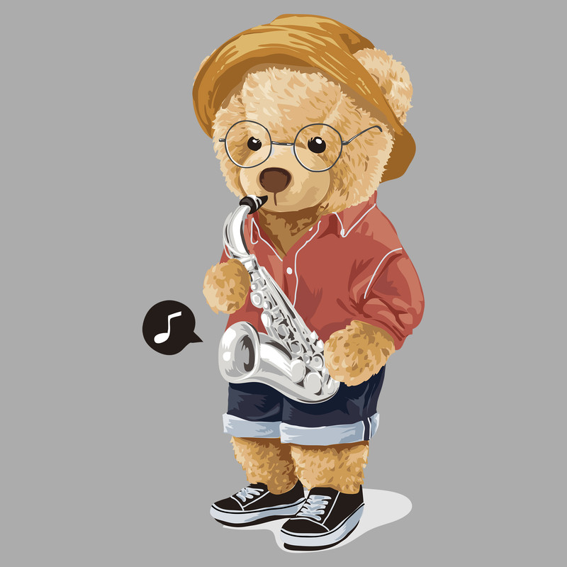 قیمت و خرید استیکر پارچه و لباس مدل dtf طرح تدی کد H20.161 مجموعه 6 عددی