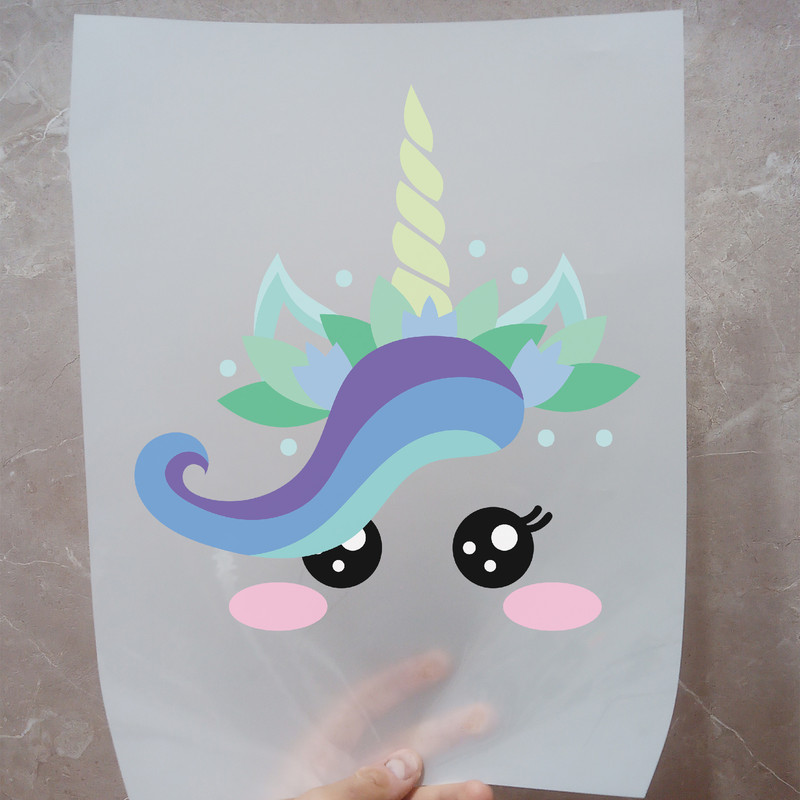 قیمت و خرید استیکر پارچه و لباس مدل dtf طرح یونیکورن کد H15.117 مجموعه 4 عددی