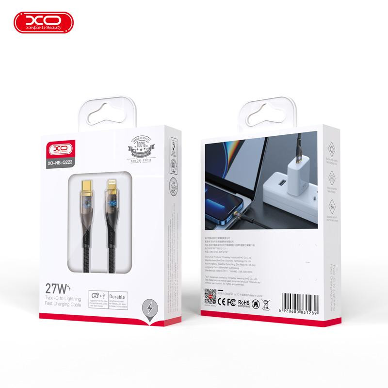 قیمت و خرید کابل شارژ usb-c به لایتنینگ ایکس او مدل nb-q223a طول 1 متر