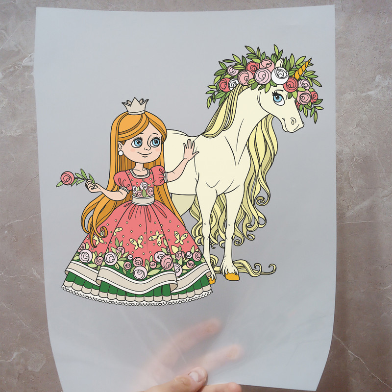 قیمت و خرید استیکر پارچه و لباس مدل dtf طرح یونیکورن کد H15.325 مجموعه 4 عددی