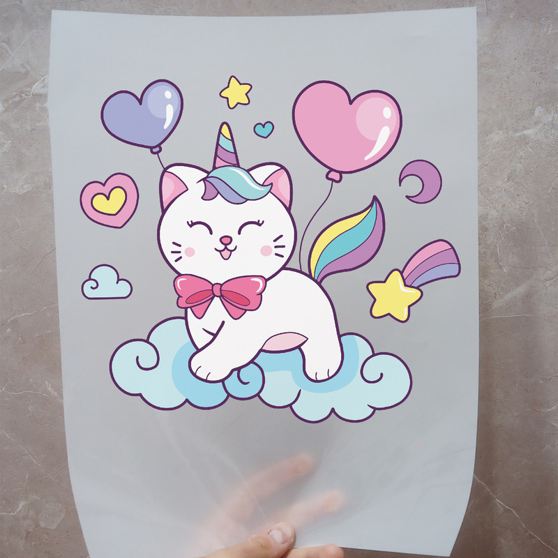 قیمت و خرید استیکر پارچه و لباس مدل dtf طرح یونیکورن کد H20.332 مجموعه 6 عددی