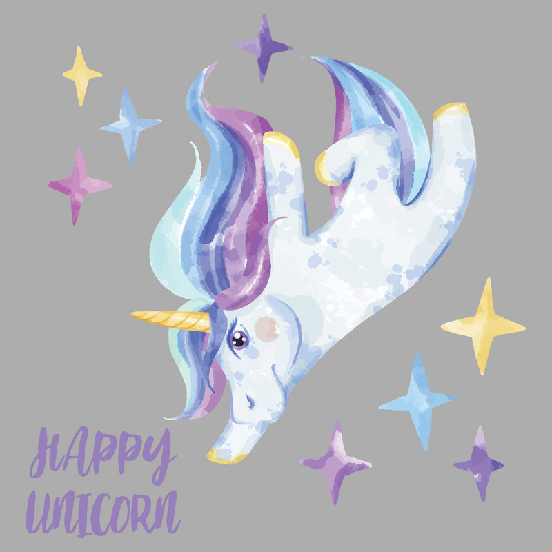 قیمت و خرید استیکر پارچه و لباس مدل dtf طرح یونیکورن کد H20.157 مجموعه 3 عددی