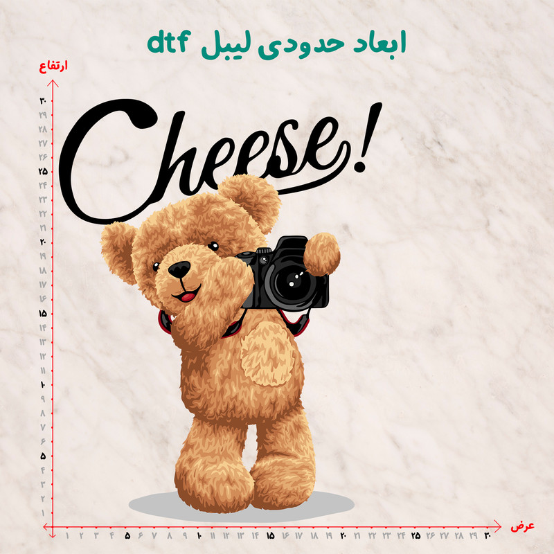 قیمت و خرید استیکر پارچه و لباس مدل dtf طرح تدی کد H30.75 مجموعه 12 عددی