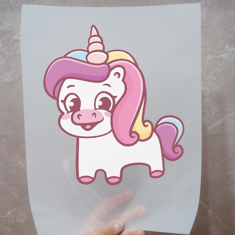 قیمت و خرید استیکر پارچه و لباس مدل dtf طرح یونیکورن کد H15.970 مجموعه 4 عددی