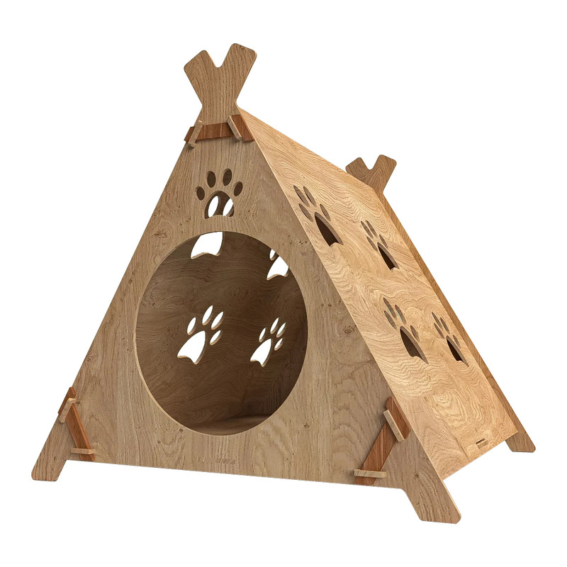 قیمت و خرید جای خواب سگ و گربه و خرگوش مدل لانه چوبی کد B21