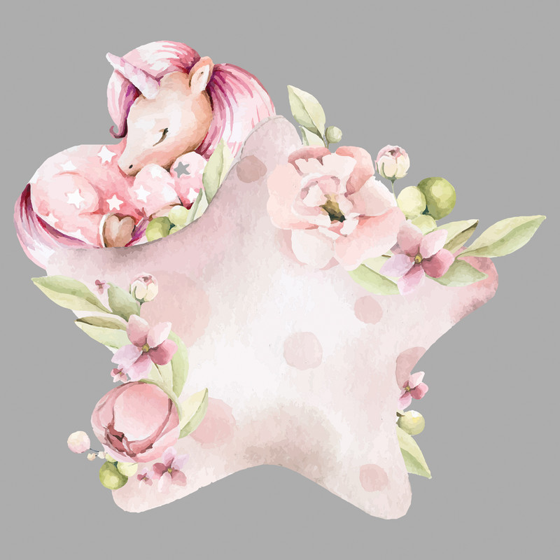 قیمت و خرید استیکر پارچه و لباس مدل dtf طرح یونیکورن کد H15.492 مجموعه 4 عددی