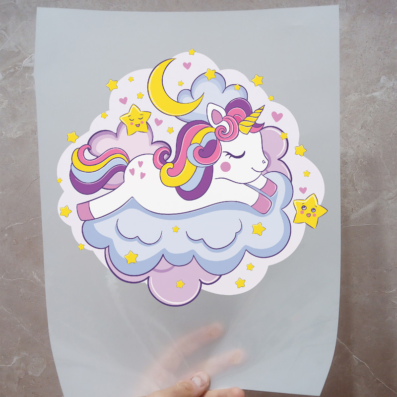 قیمت و خرید استیکر پارچه و لباس مدل dtf طرح یونیکورن کد H20.197 مجموعه 3 عددی