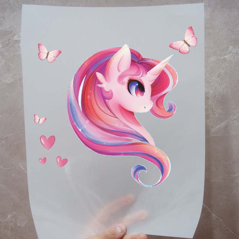 قیمت و خرید استیکر پارچه و لباس مدل dtf طرح یونیکورن کد H20.348 مجموعه 6 عددی