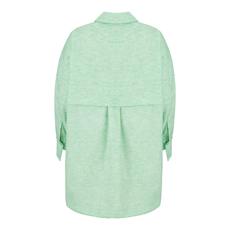 قیمت و خرید مانتو زنانه سرژه مدل 232111 جلو و پشت پیلی دار رنگ سبز