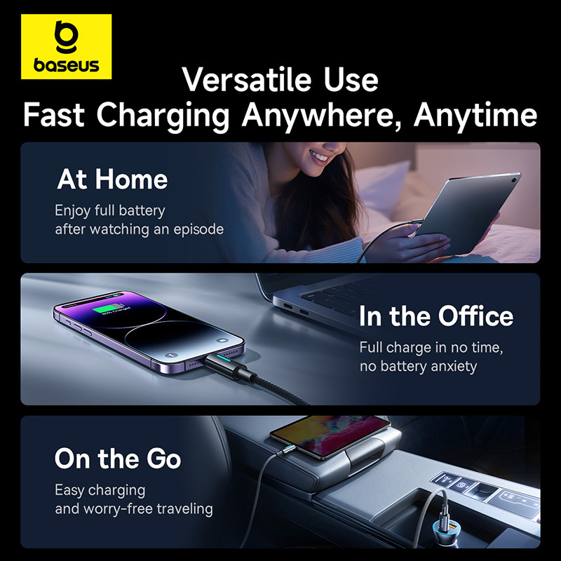 قیمت و خرید کابل تبدیل USB-C به لایتنینگ بیسوس مدل Lit Button-Control ...
