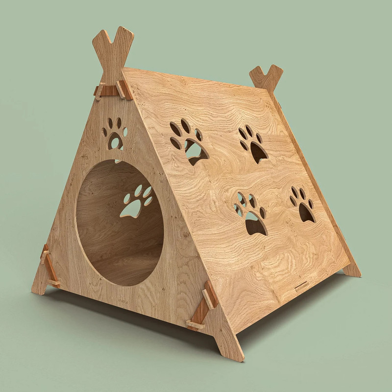 قیمت و خرید جای خواب سگ و گربه و خرگوش مدل لانه چوبی کد B20