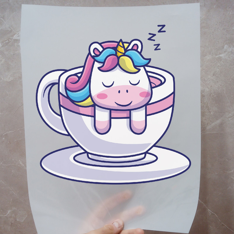 قیمت و خرید استیکر پارچه و لباس مدل dtf طرح یونیکورن کد H15.766 مجموعه 4 عددی