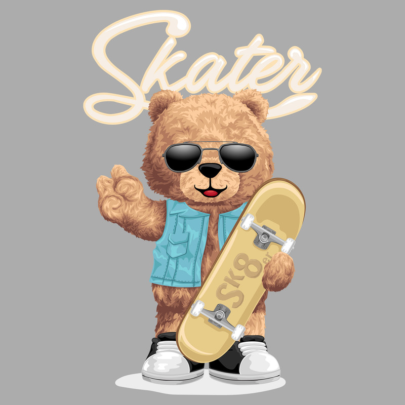 قیمت و خرید استیکر پارچه و لباس مدل dtf طرح تدی کد H30.92 مجموعه 12 عددی