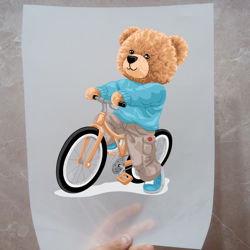 قیمت و خرید استیکر پارچه و لباس مدل dtf طرح تدی کد H15.67 مجموعه 4 عددی