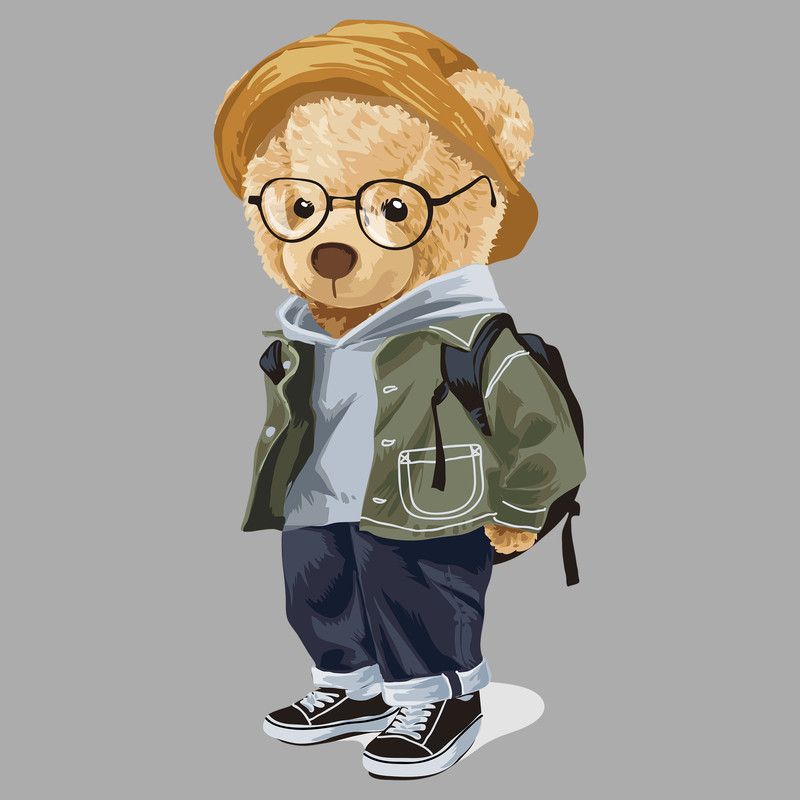 قیمت و خرید استیکر پارچه و لباس مدل dtf طرح تدی کد H30.115 مجموعه 12 عددی