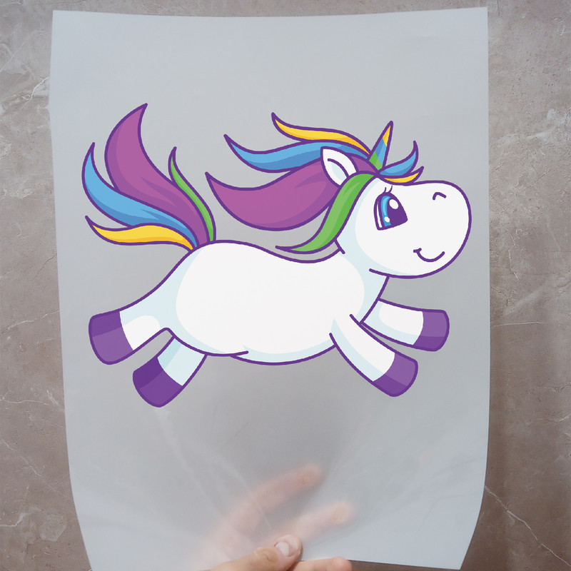 قیمت و خرید استیکر پارچه و لباس مدل dtf طرح یونیکورن کد H15.616 مجموعه 4 عددی