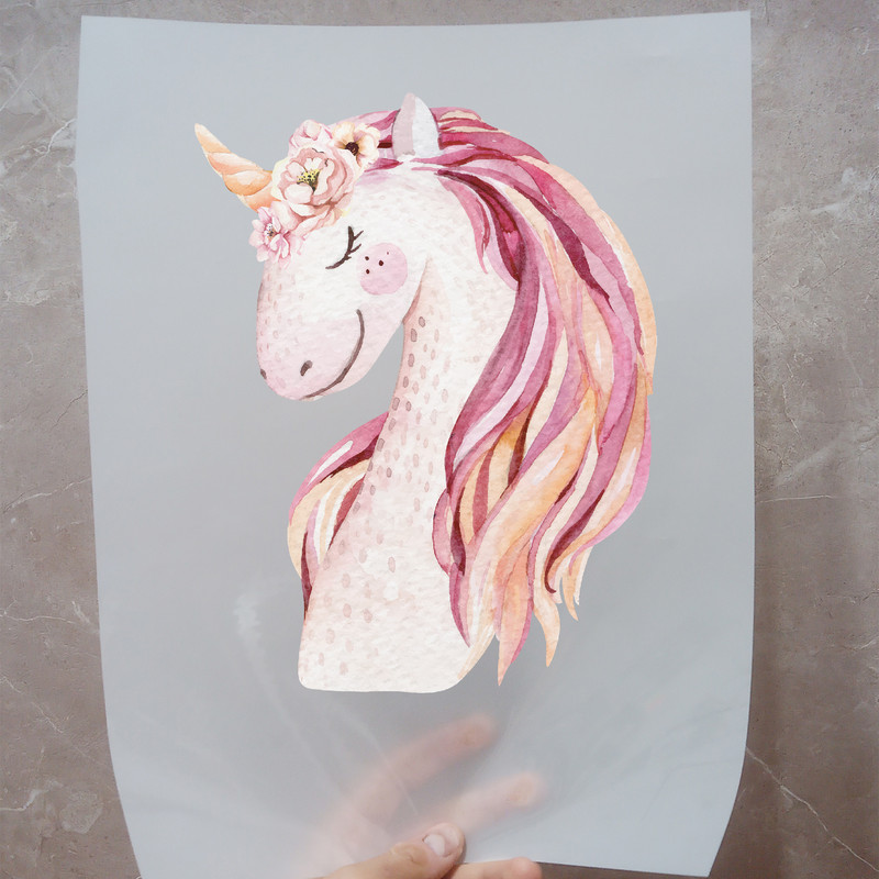 قیمت و خرید استیکر پارچه و لباس مدل dtf طرح یونیکورن کد H20.485 مجموعه 6 عددی