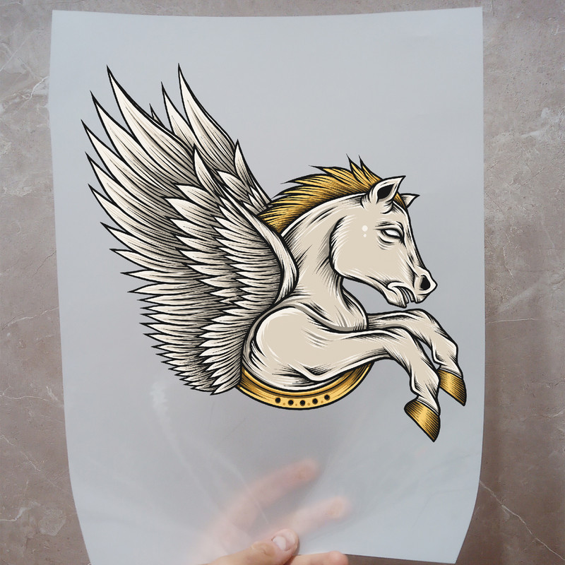 قیمت و خرید استیکر پارچه و لباس مدل dtf طرح یونیکورن کد H15.136 مجموعه 4 عددی