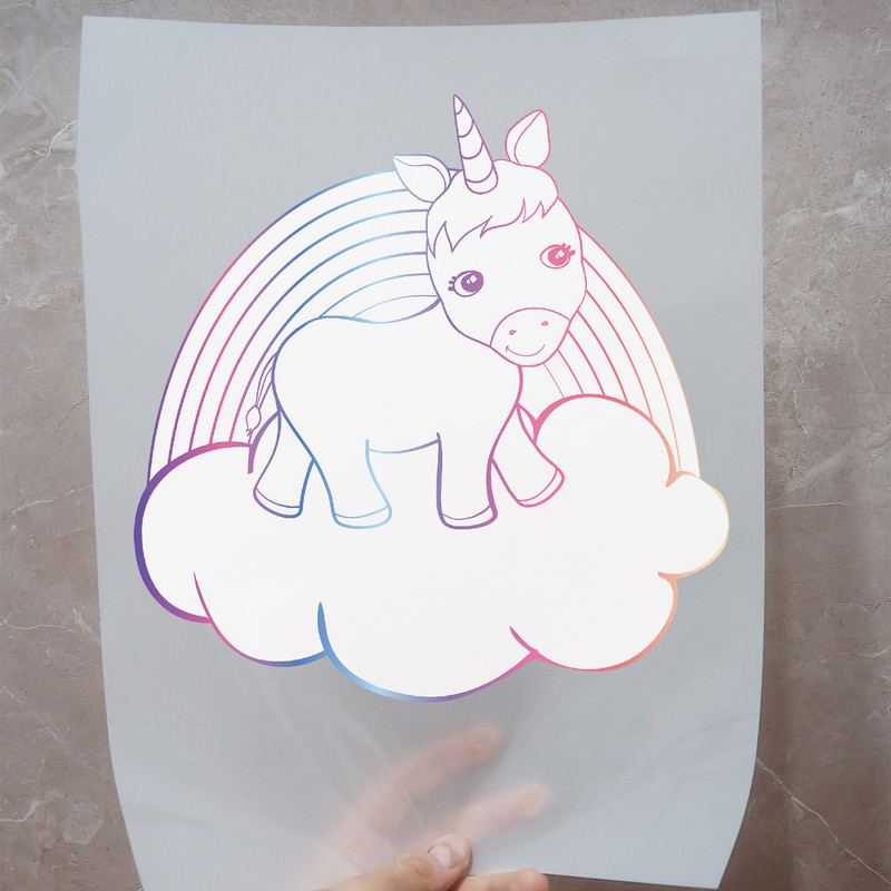 قیمت و خرید استیکر پارچه و لباس مدل dtf طرح یونیکورن کد H20.394 مجموعه 6 عددی