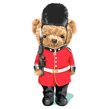 قیمت و خرید استیکر پارچه و لباس مدل dtf طرح تدی کد H20.154 مجموعه 6 عددی