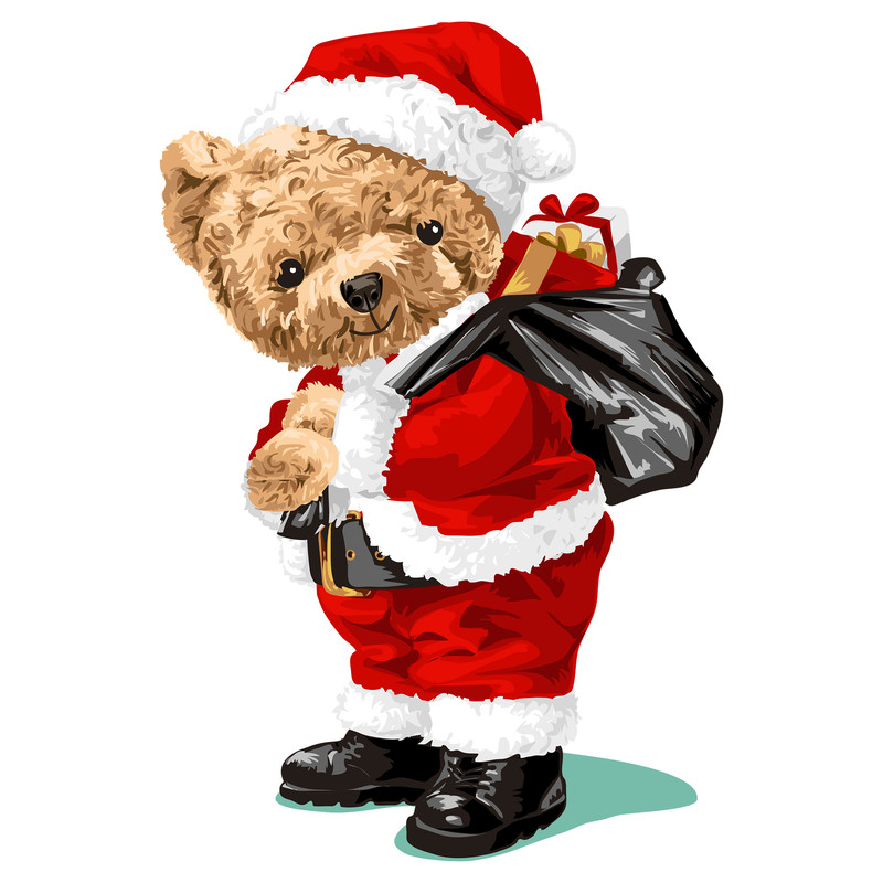 قیمت و خرید استیکر پارچه و لباس مدل dtf طرح تدی کد H30.199 مجموعه 12 عددی