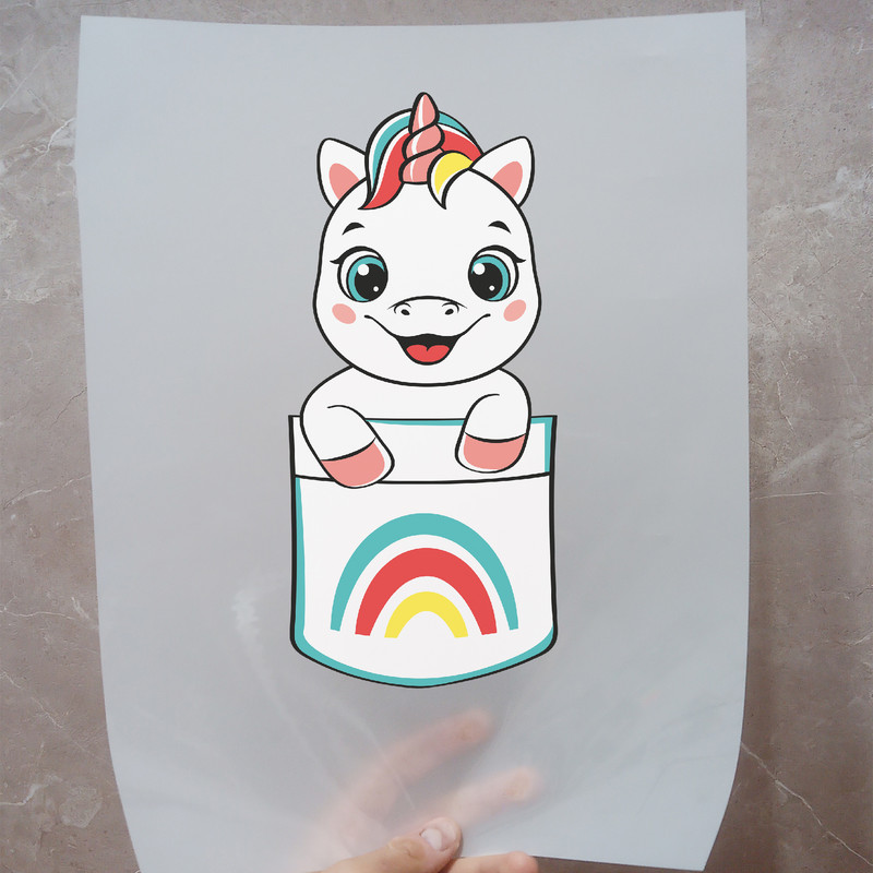 قیمت و خرید استیکر پارچه و لباس مدل dtf طرح یونیکورن کد H15.257 مجموعه 12 عددی