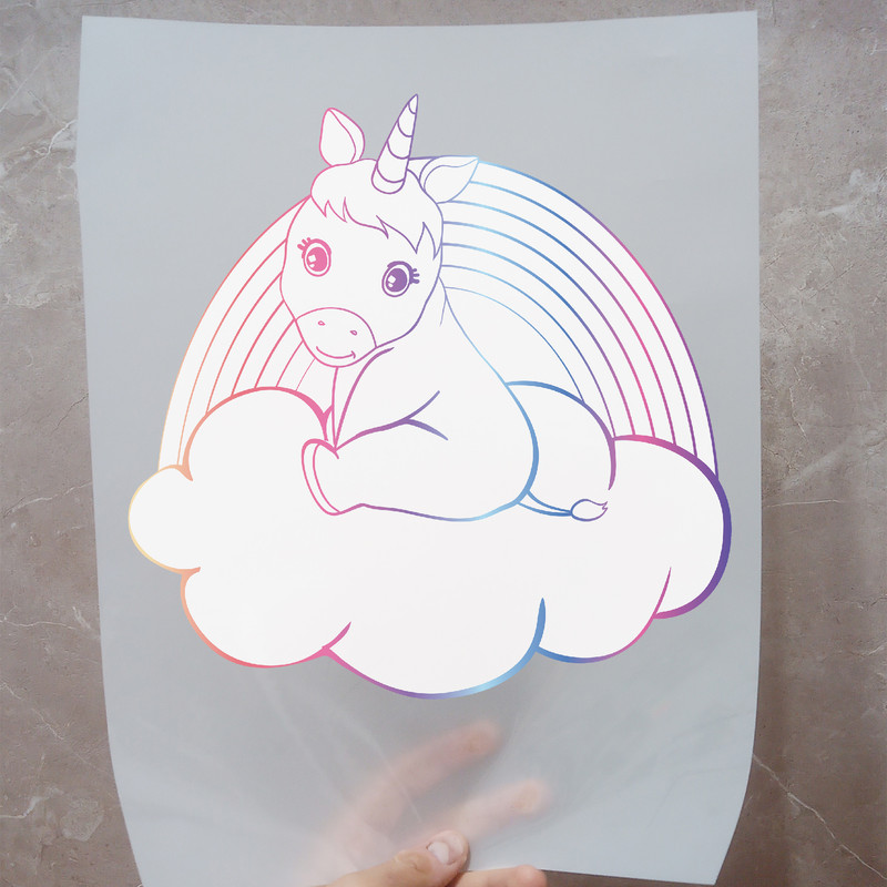 قیمت و خرید استیکر پارچه و لباس مدل dtf طرح یونیکورن کد H20.395 مجموعه 6 عددی