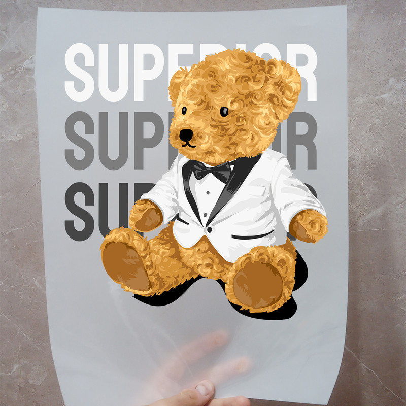 قیمت و خرید استیکر پارچه و لباس مدل dtf طرح تدی کد H15.184 مجموعه 12 عددی