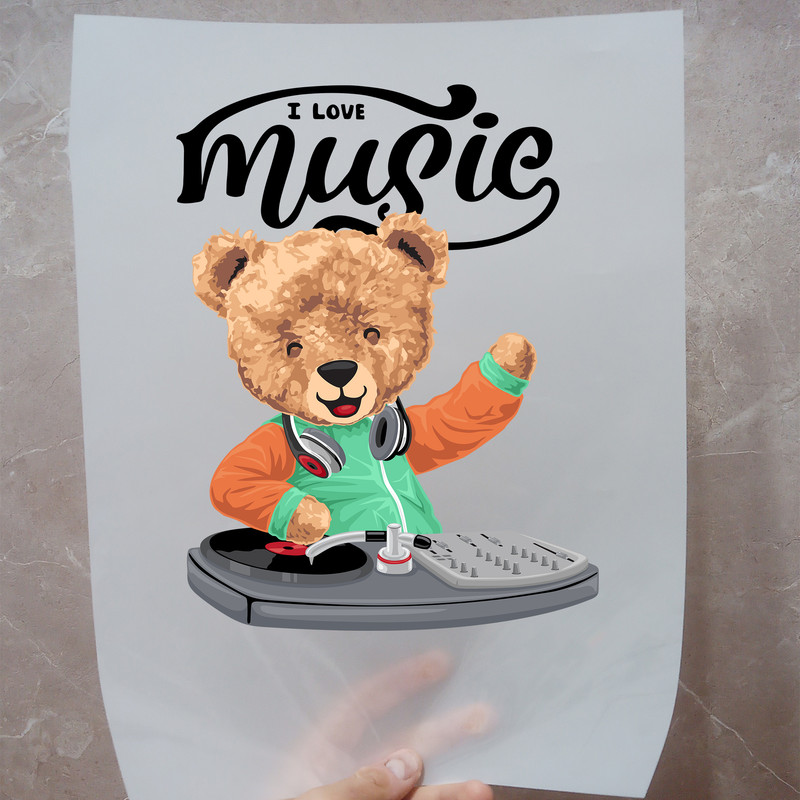 قیمت و خرید استیکر پارچه و لباس مدل dtf طرح تدی کد H20.93 مجموعه 3 عددی