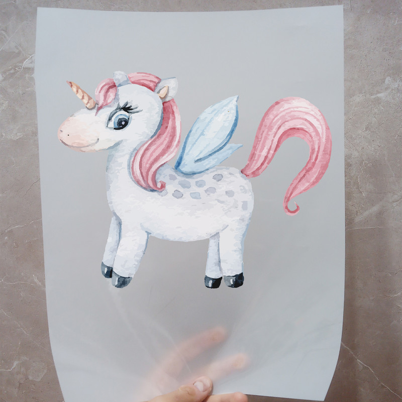 قیمت و خرید استیکر پارچه و لباس مدل dtf طرح یونیکورن کد H20.528 مجموعه 6 عددی