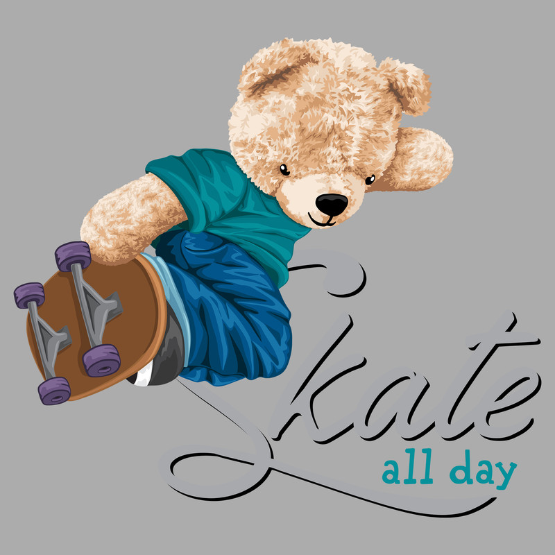 قیمت و خرید استیکر پارچه و لباس مدل dtf طرح تدی کد H15.94 مجموعه 4 عددی