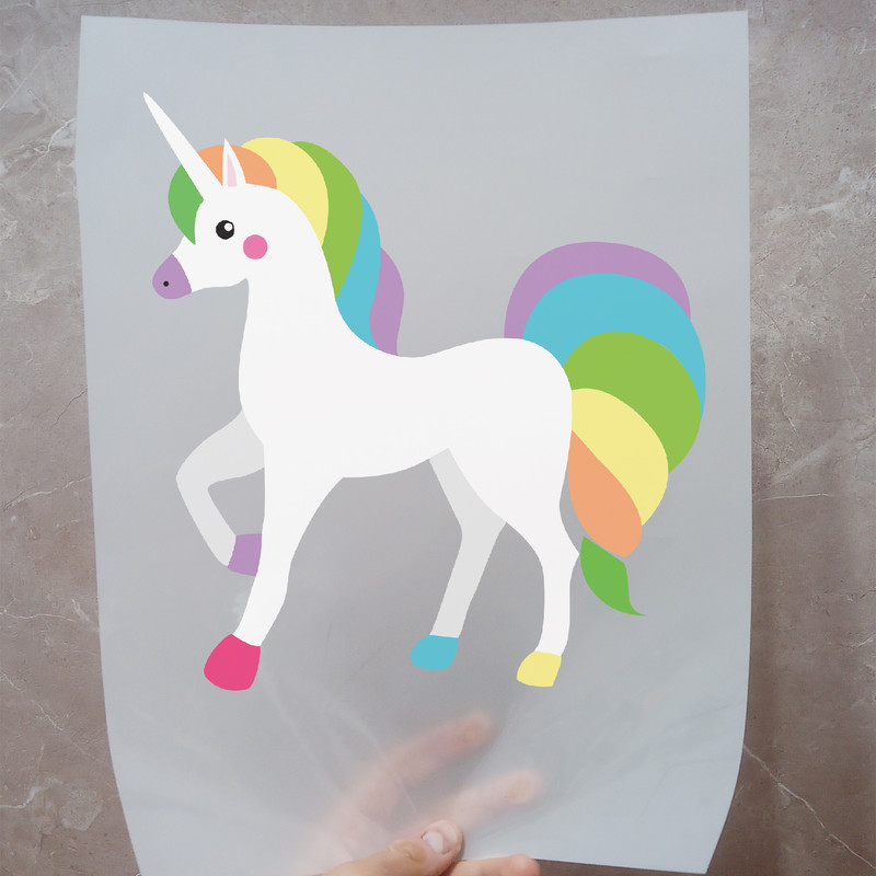 قیمت و خرید استیکر پارچه و لباس مدل dtf طرح یونیکورن کد H20.802 مجموعه 3 عددی