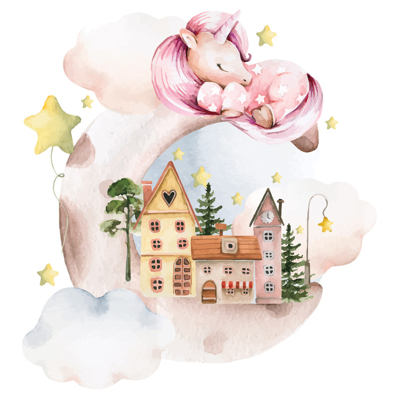 قیمت و خرید استیکر پارچه و لباس مدل dtf طرح یونیکورن کد H20.494 مجموعه 3 عددی