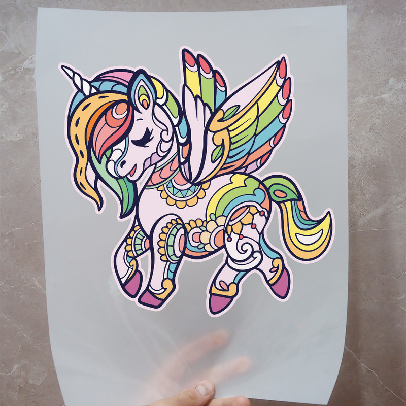 قیمت و خرید استیکر پارچه و لباس مدل dtf طرح یونیکورن کد H20.181 مجموعه 6 عددی