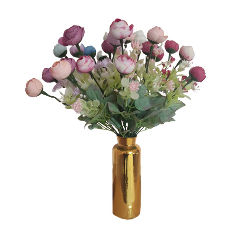 قیمت و خرید دسته گل مصنوعی مدل بوته نسترن 7 گل شکوفه برفی کد 1004