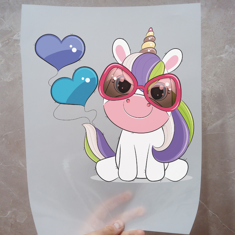 قیمت و خرید استیکر پارچه و لباس مدل dtf طرح یونیکورن کد H20.438 مجموعه 6 عددی