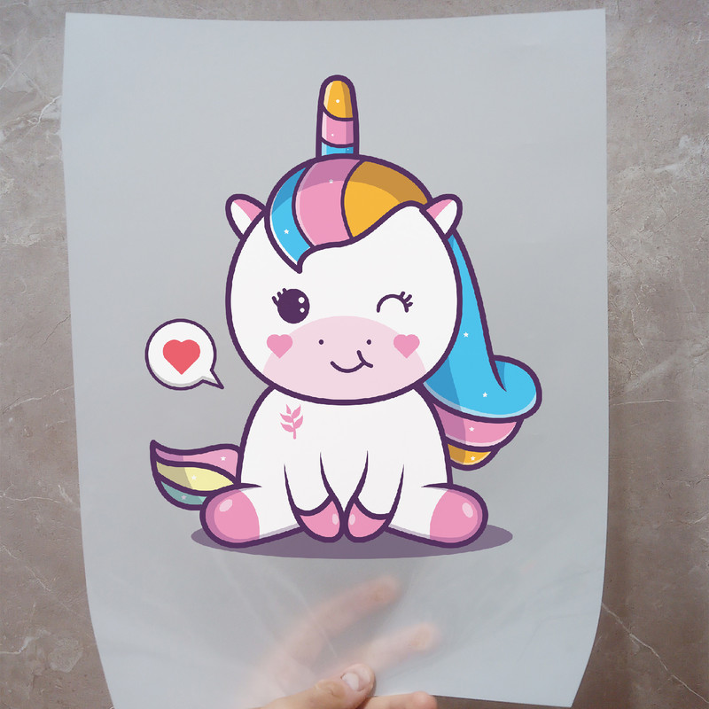 قیمت و خرید استیکر پارچه و لباس مدل dtf طرح یونیکورن کد H20.892 مجموعه 3 عددی