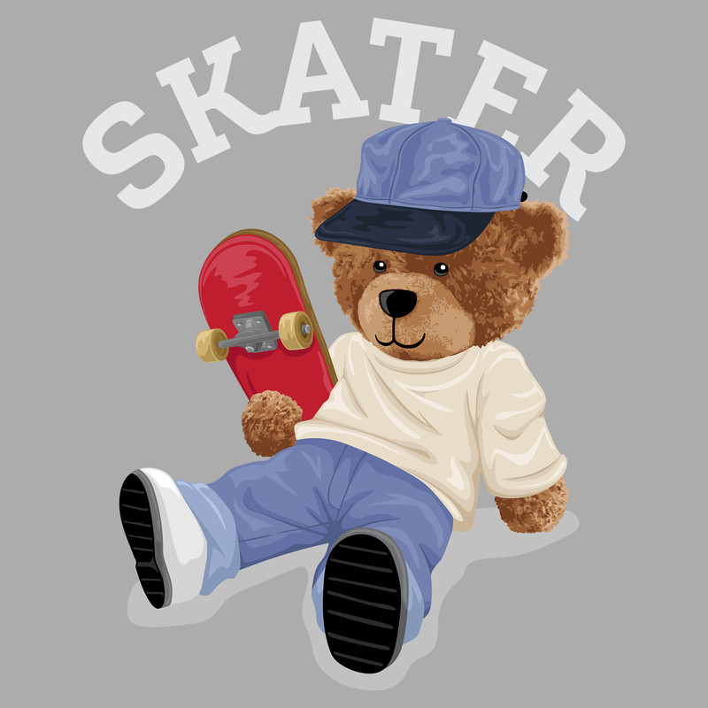 قیمت و خرید استیکر پارچه و لباس مدل dtf طرح تدی کد H15.56 مجموعه 4 عددی