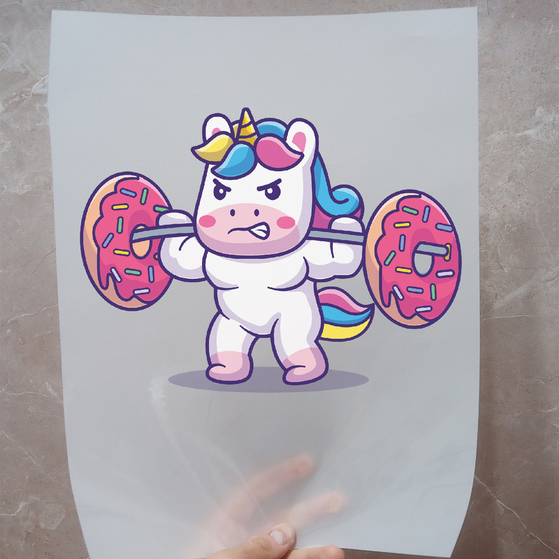 قیمت و خرید استیکر پارچه و لباس مدل dtf طرح یونیکورن کد H15.908 مجموعه 4 عددی