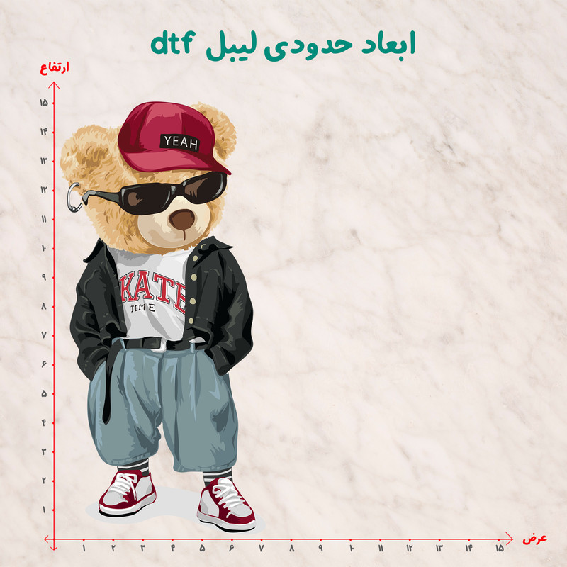 قیمت و خرید استیکر پارچه و لباس مدل dtf طرح تدی کد H15.132 مجموعه 12 عددی
