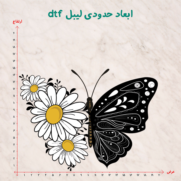 قیمت و خرید استیکر پارچه و لباس مدل دی تی اف طرح پروانه گل کد H20.159 مجموعه 3 عددی