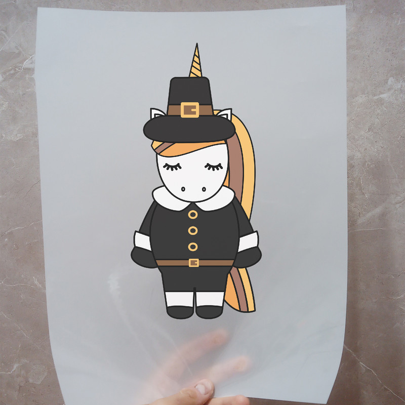 قیمت و خرید استیکر پارچه و لباس مدل dtf طرح یونیکورن کد H15.463 مجموعه 4 عددی